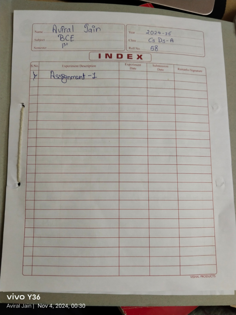 Aviral Jain BCE Assignment 1 | PDF