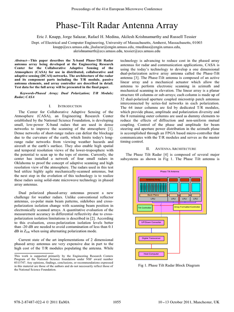 Phase-Tilt Radar Antenna Array | PDF | Antenna (Radio) | Radar