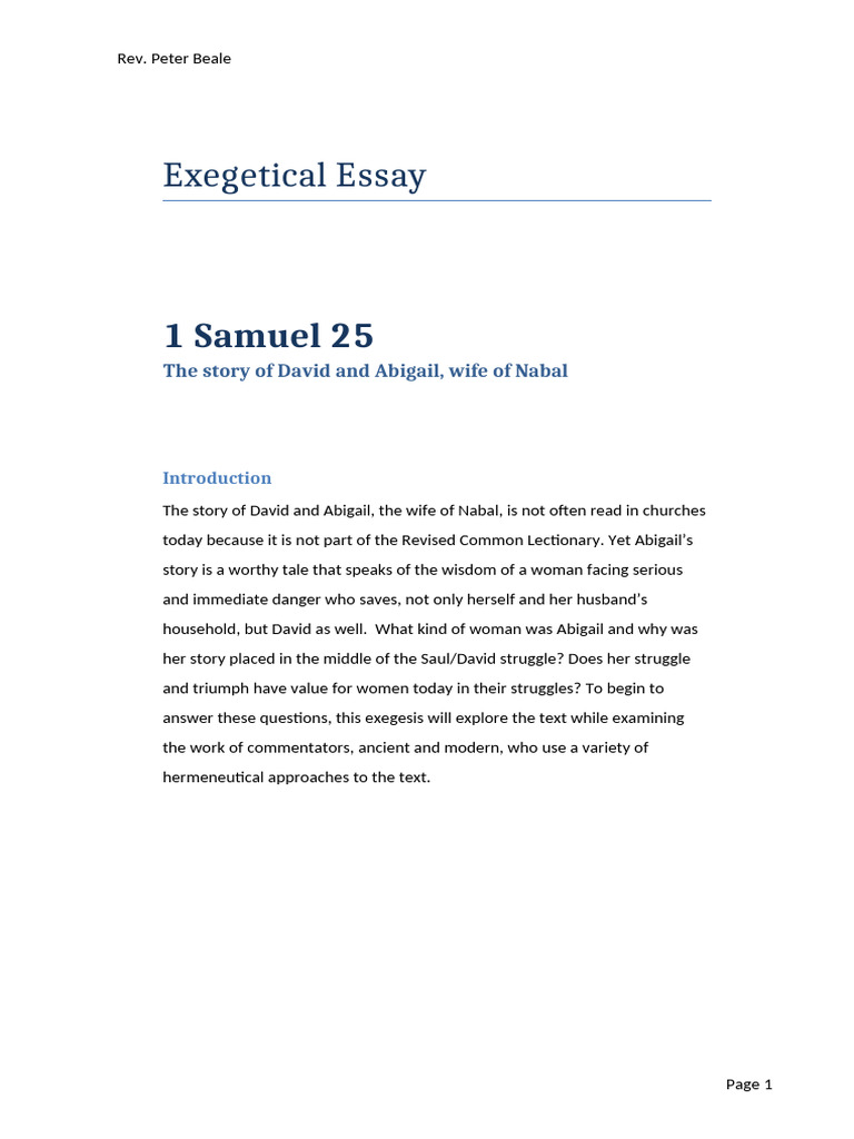 BEALE - David - and - Abigail - An - Exegesis - of - 1 - SamueL 25 ...