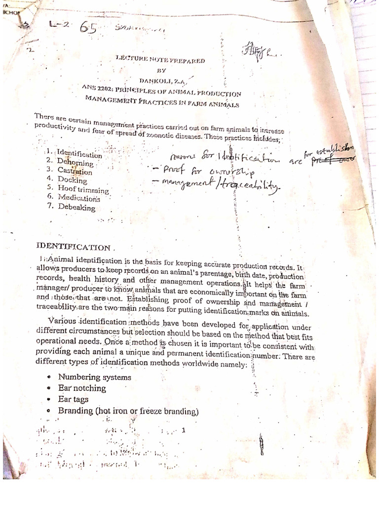 Principles of Animal Production | PDF