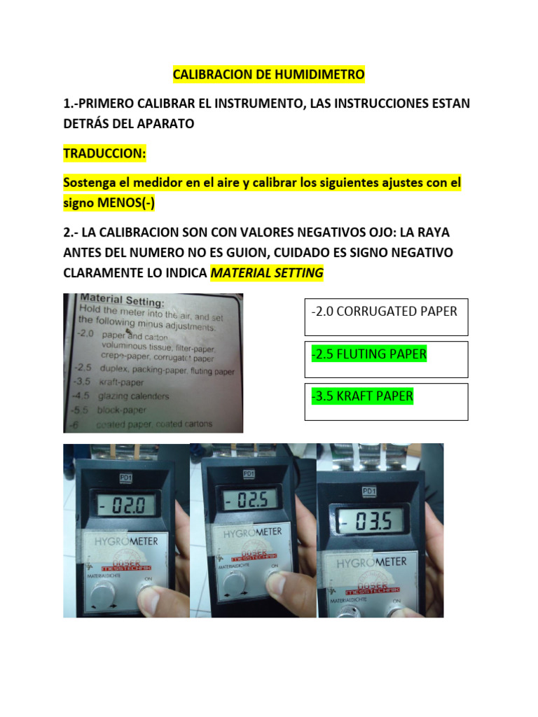 Calibracion de Humidimetro | PDF