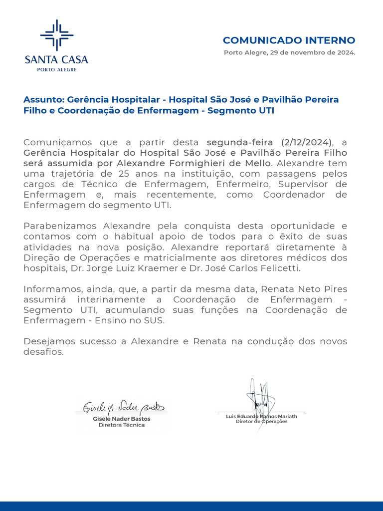 Comunicado Interno | PDF