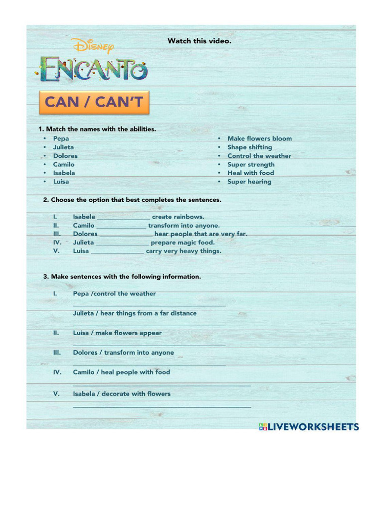 ENCANTO Worksheet - Filme | PDF
