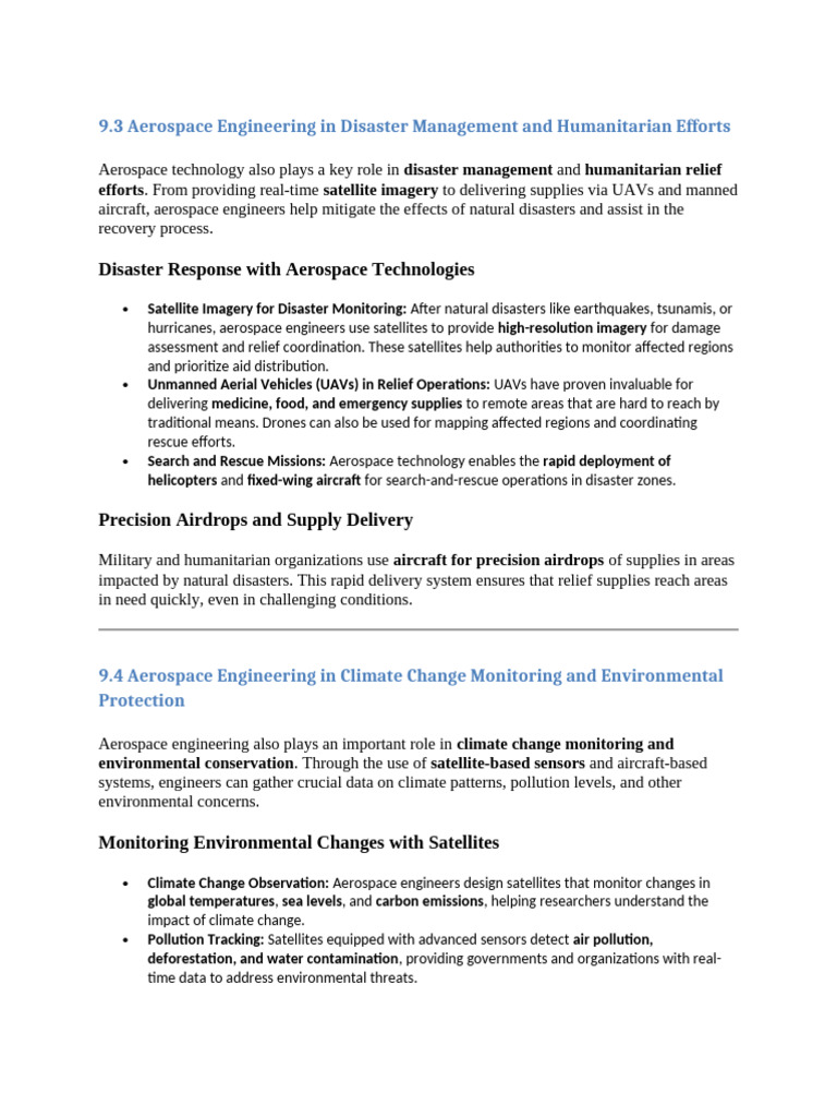 Aerospace Engineering in Disaster Relief | PDF | Unmanned Aerial ...