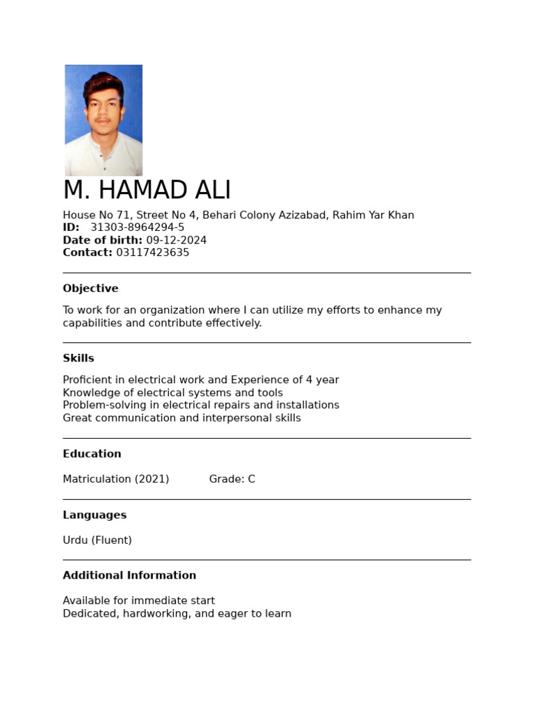 Hamad Resume | PDF