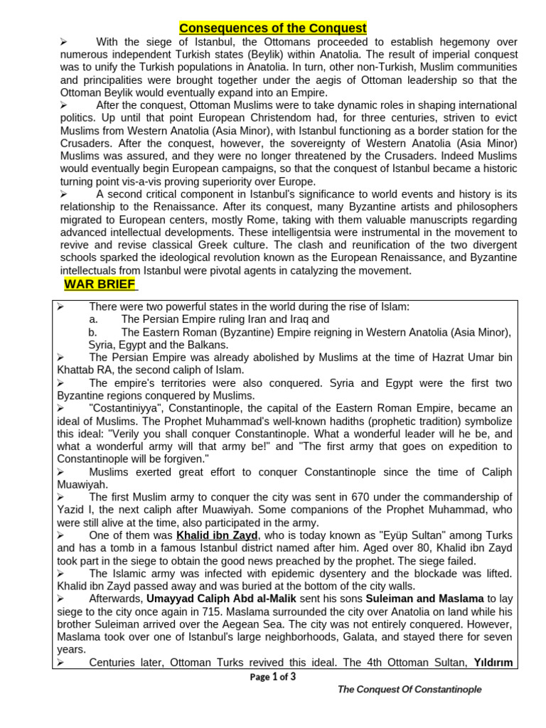 Fall of Constantinople Part 4 | PDF | Constantinople | Ottoman Empire