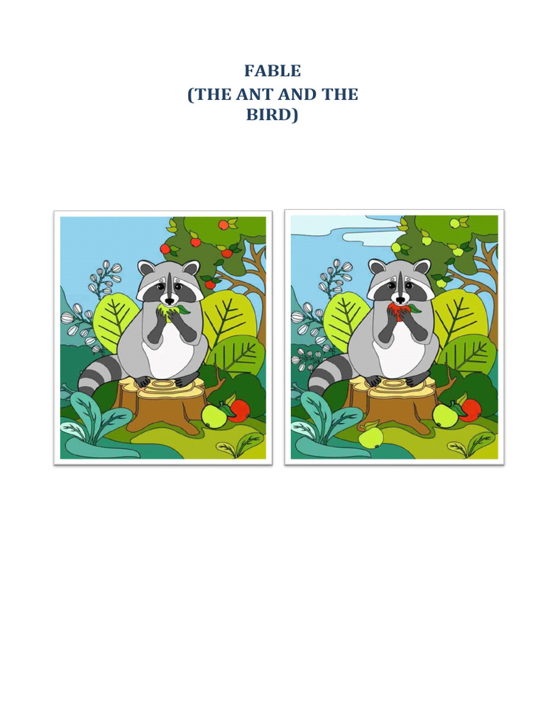 Ant and Bird Fable Activities Guide | PDF