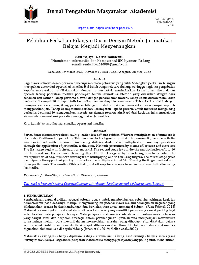 Pelatihan Perkalian Bilangan Dasar Dengan Metode Rev2-Min | PDF