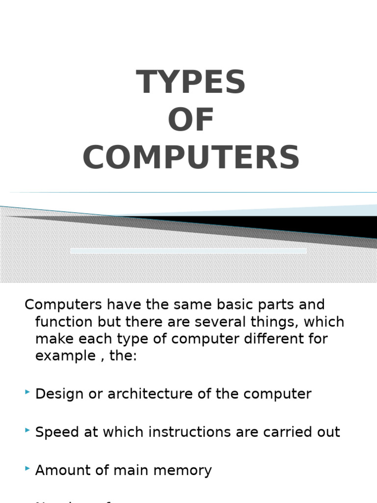 Grade 7 Types of Computers | PDF | Personal Digital Assistant | Supercomputer