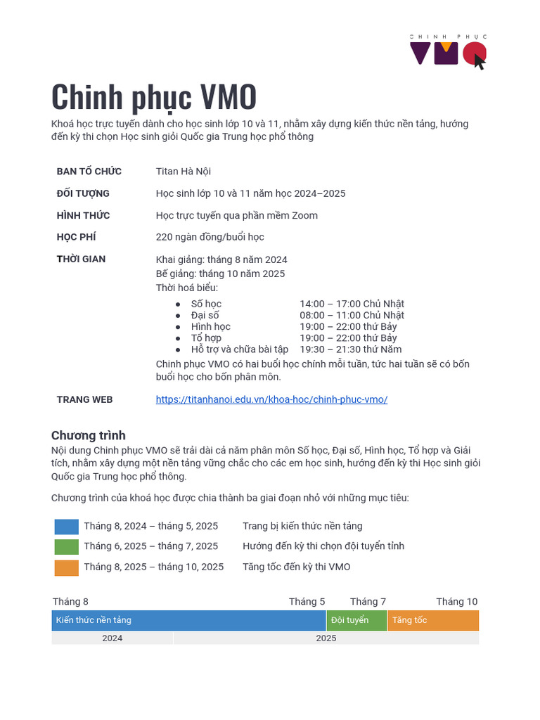 Chinh PH C VMO 2024 - Thông Tin | PDF