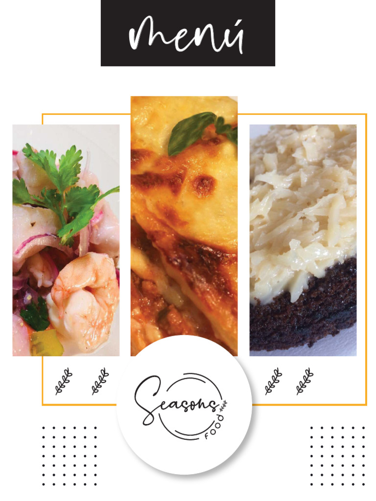 Menu Seasons Food | PDF | Alimentos | Cocina
