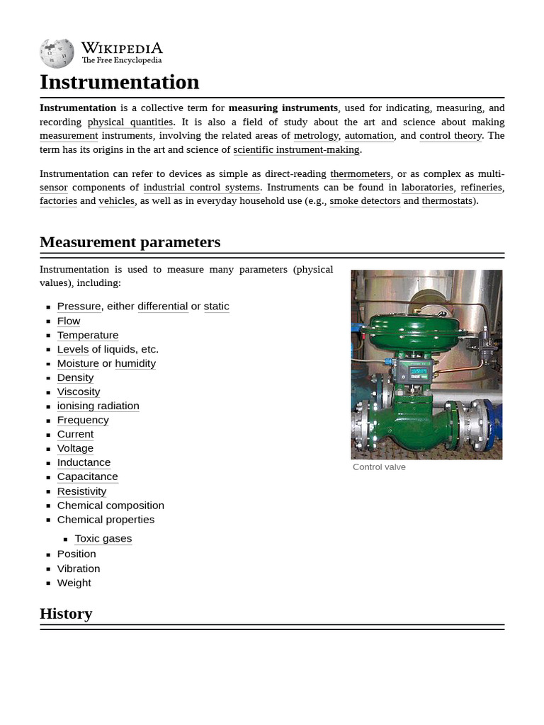 Instrumentation | PDF | Instrumentation