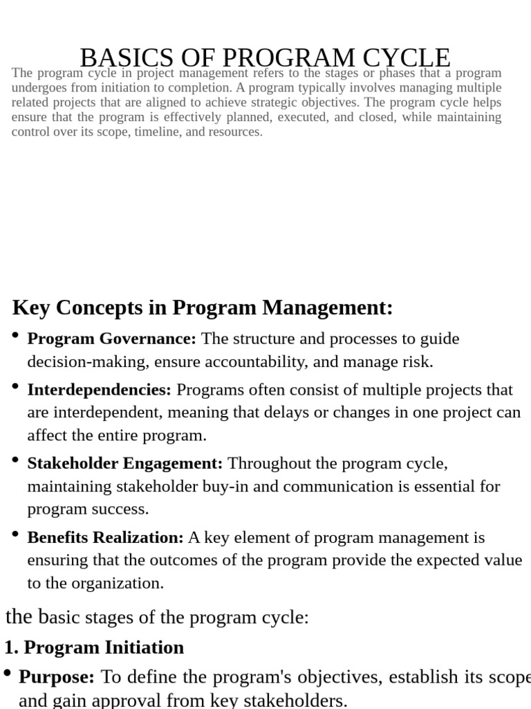 Basics of Program Cycle | PDF | Risk Management | Business