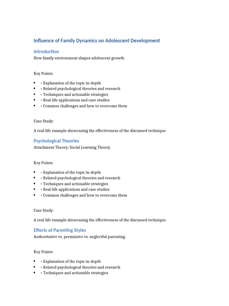Influence of Family Dynamics On Adolescent Development | PDF ...