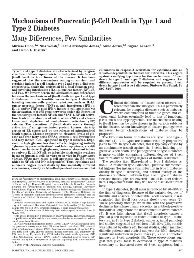 26. Mechanisms of pancreatic beta-cell deth in type 1 and type 2 ...