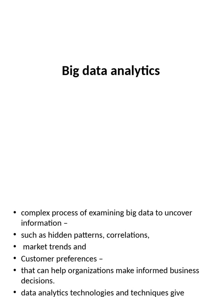 Big Data Analytics Introduction-Lect 1 | PDF | Analytics | Data Analysis