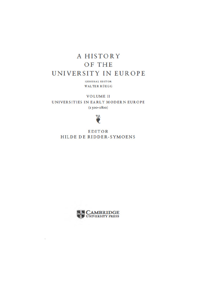 PORTADA - A History of The University in Europe Vol. 2 | PDF