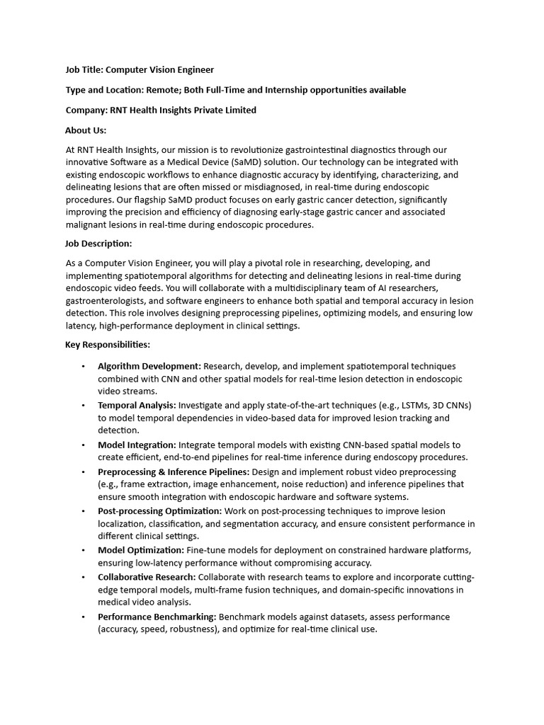 RNT_CVE_JD | PDF | Computer Vision | Machine Learning