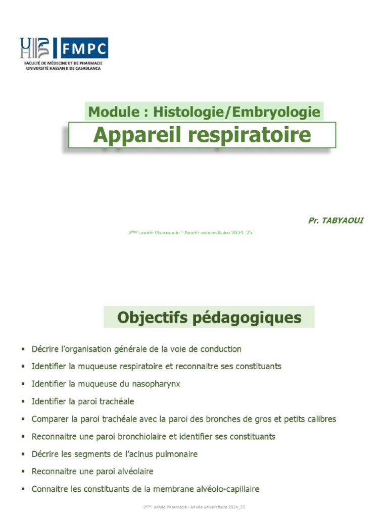 Cours PH App Resp VF | PDF