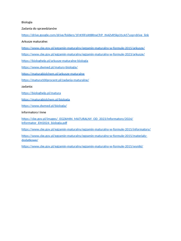 Biologia - Zadania | PDF