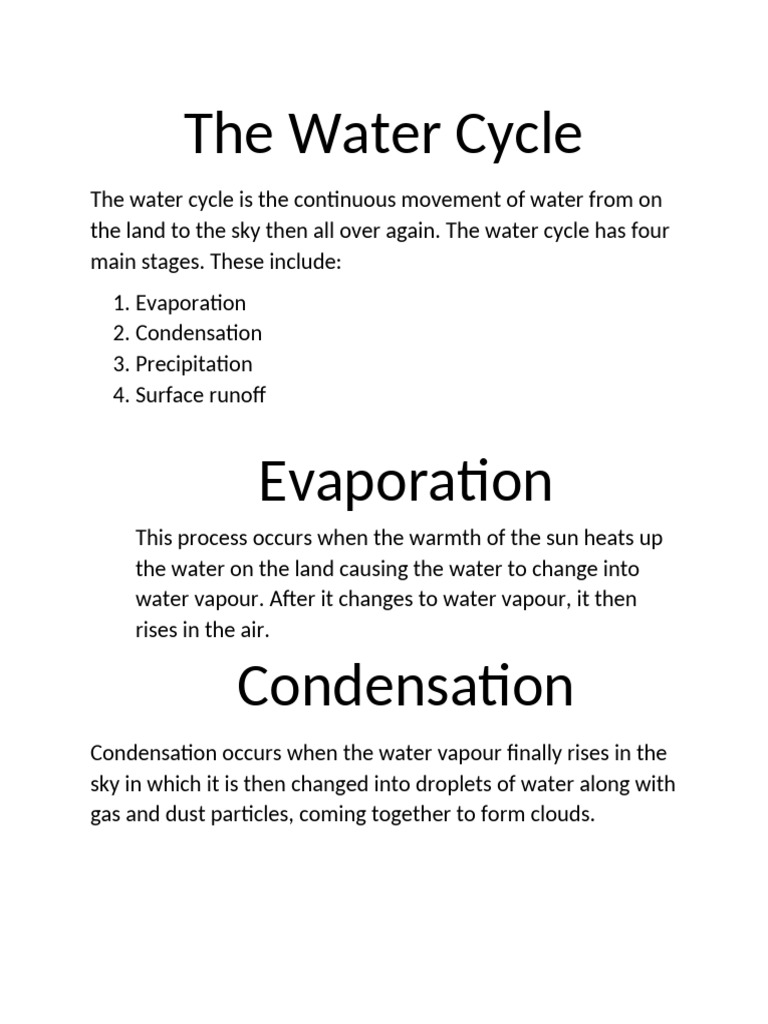 Biology - The Water Cycle Chelsea M | PDF