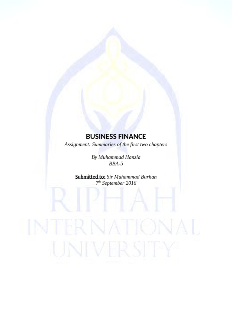 Assignment Business Finance | PDF | Equity (Finance) | Dividend