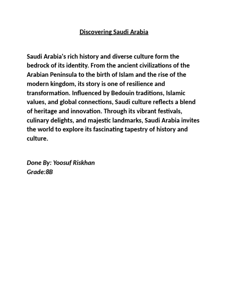 Explore Saudi Arabia's Rich Culture | PDF