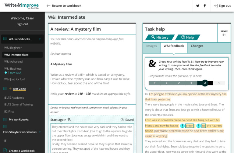 Write & Improve With Cambridge | PDF