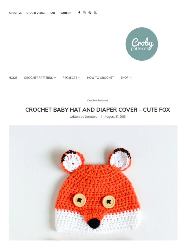 Cute Fox Crochet Baby Hat and D - Croby Patterns | PDF | Crochet ...