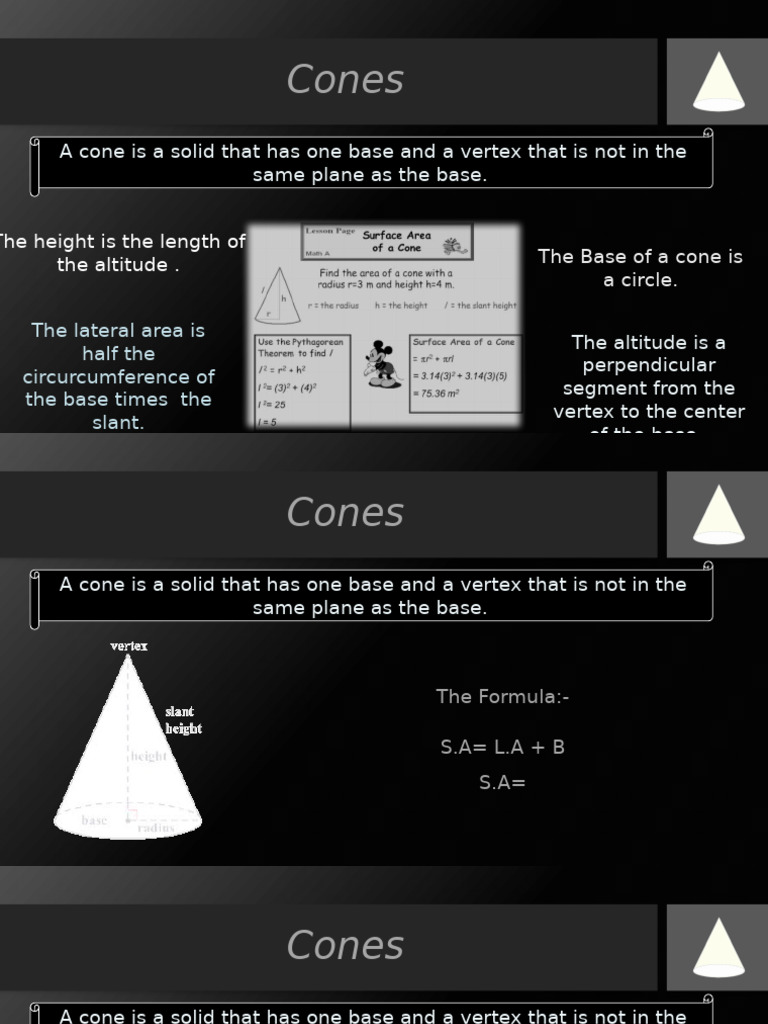 Math PPT Cones | PDF