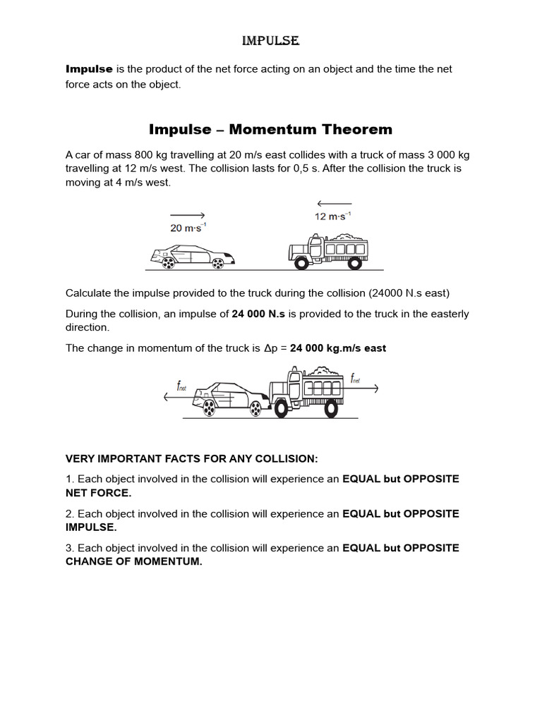 Lesson 6 Impulse | PDF | Momentum | Force