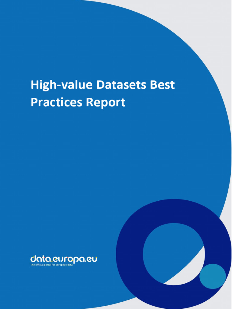 High-Value Datasets Best Practices Report | PDF | Metadata | Regulatory Compliance