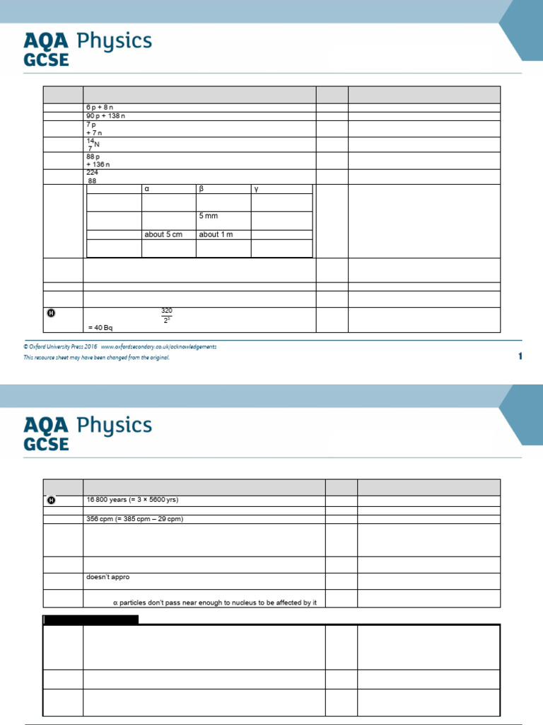 AQA Physics P7 Summary Answers | PDF | Nuclear Fusion | Nuclear Fission