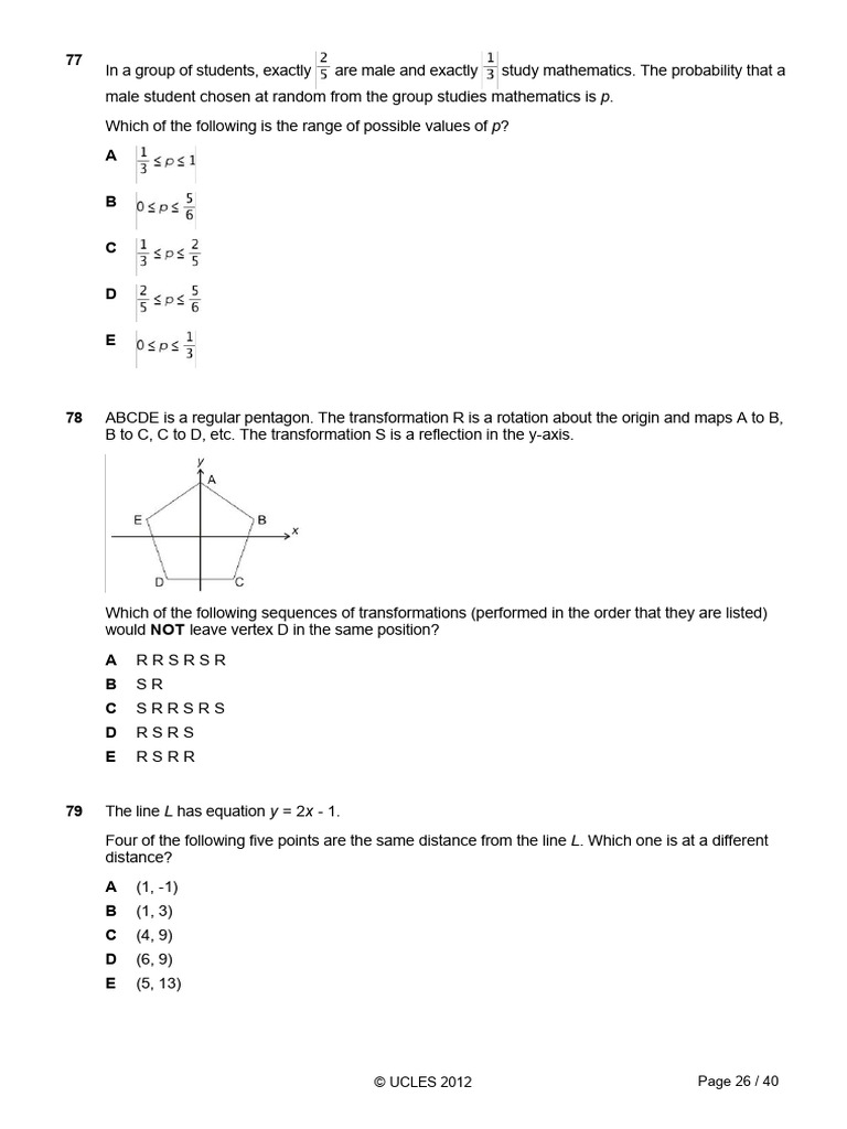 Imat Past Paper 2012 - Part6 | PDF
