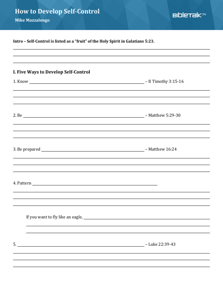 How To Develop Self Control | PDF