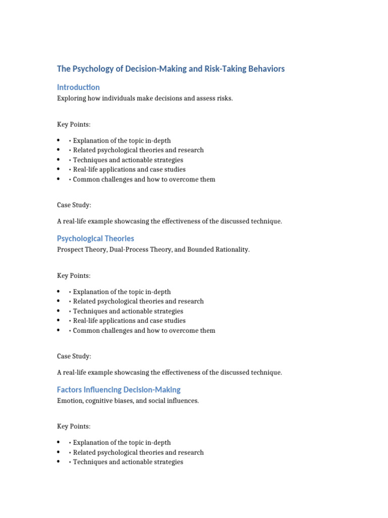 Decision-Making & Risk Psychology | PDF | Decision Making | Risk