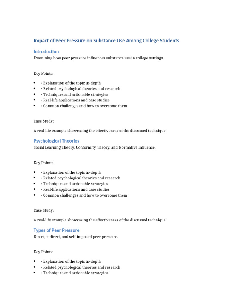 Peer Pressure and Substance Use in College | PDF | Substance Abuse ...