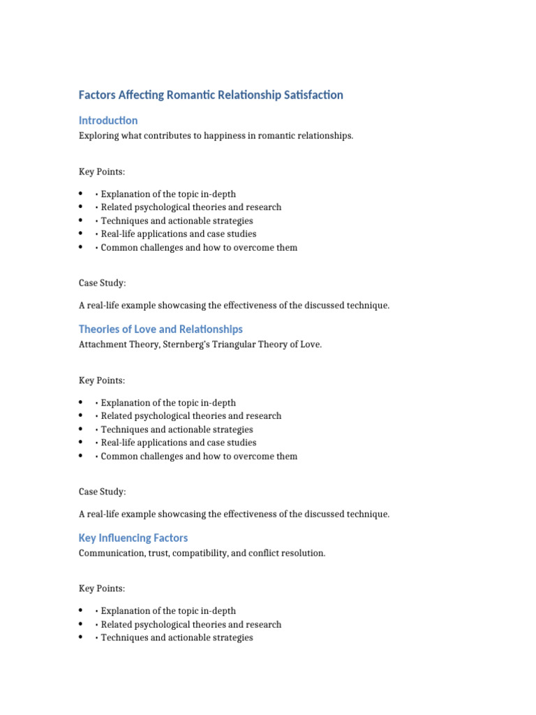 Enhancing Romantic Relationship Satisfaction | PDF | Romance (Love ...