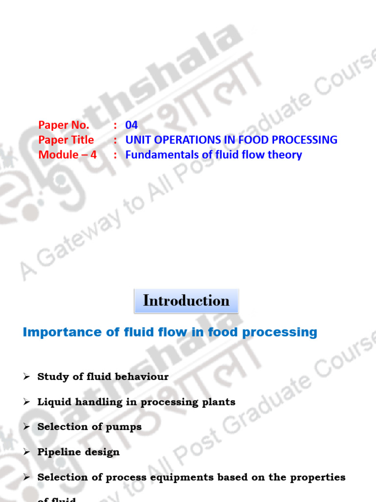 Paper No.: Paper Title: Module - 4:: 04 Unit Operations in Food ...