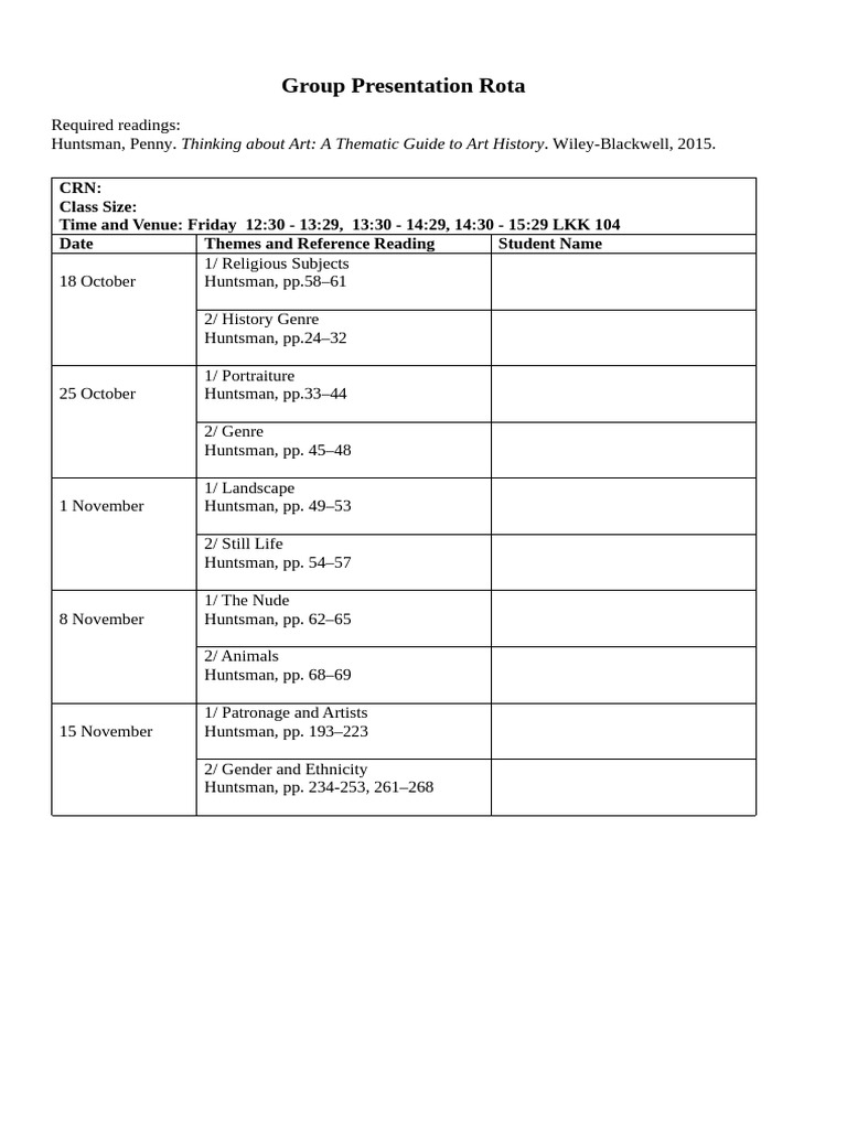 Group Presentation List-0903 | PDF