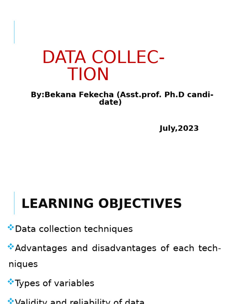 data collection | PDF | Dependent And Independent Variables | Validity (Statistics)