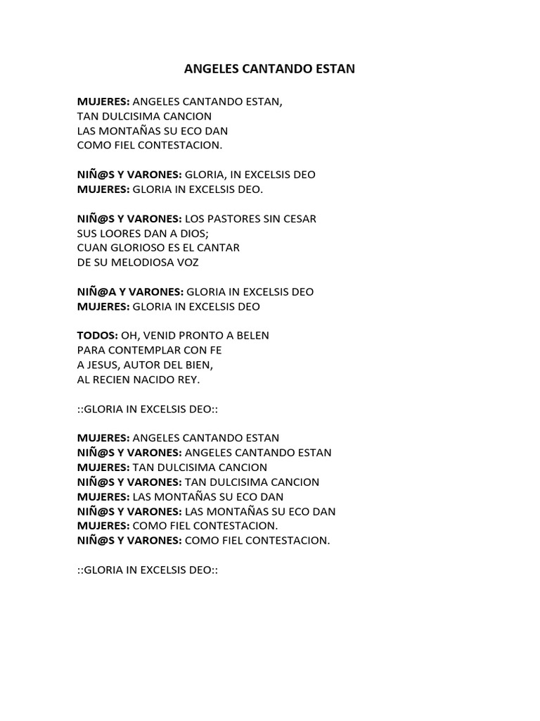 Angeles Cantando Estan | PDF