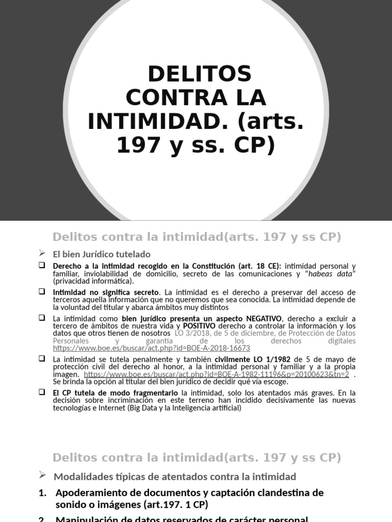 Delitos Contra La Intimidad | PDF | Justicia | Crimen y violencia