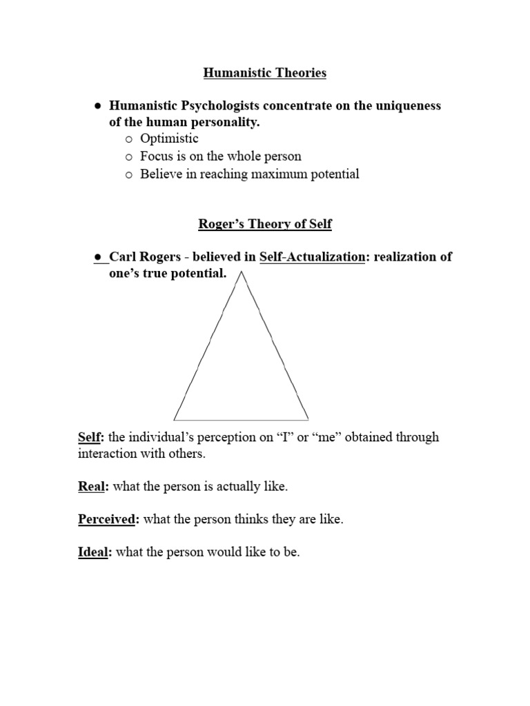Carl Rogers' Humanistic Theory Explained | PDF