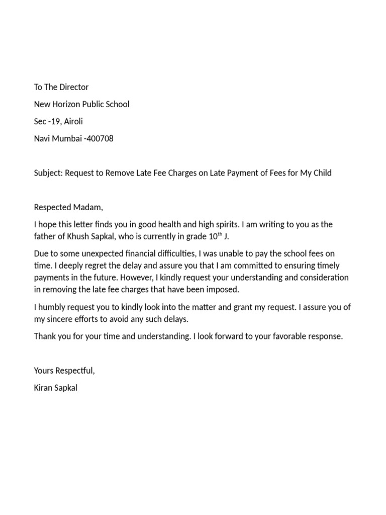 Late Fee Letter | PDF