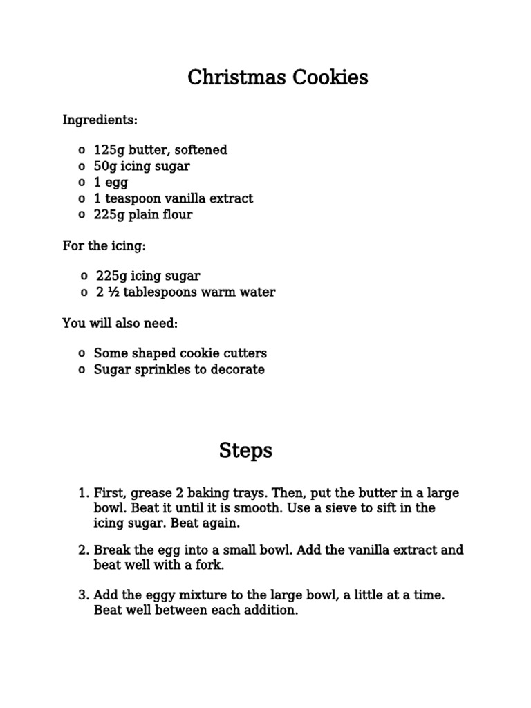 Simple Butter Cookies Recipe | PDF