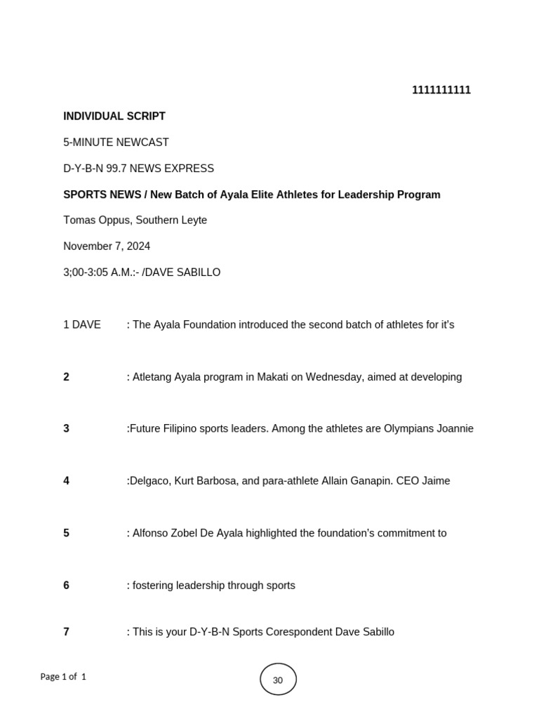 New English Radio Broadcasting Individual Script | PDF