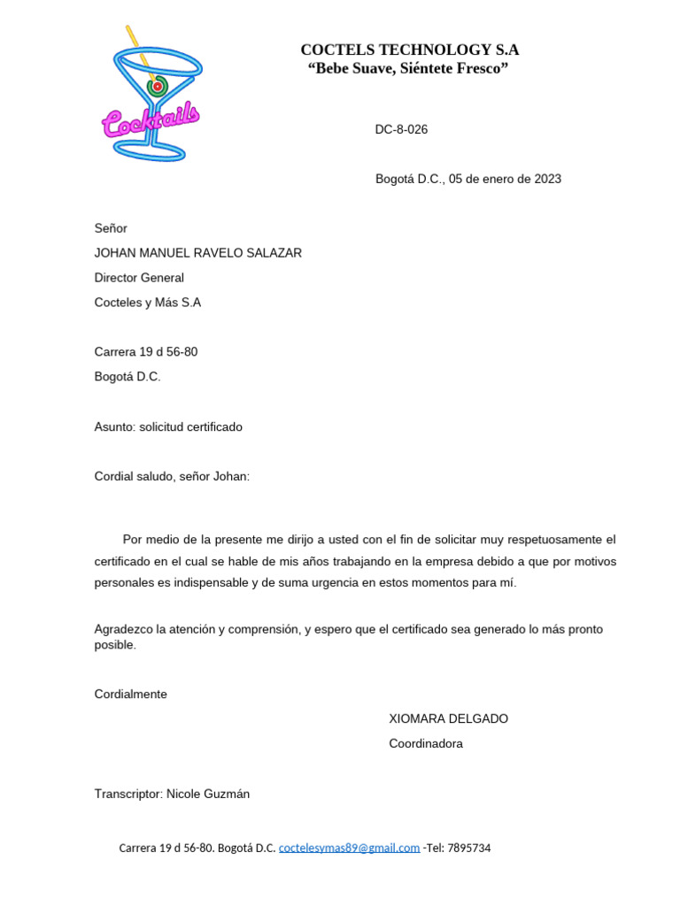 CARTA SEMIBLOQUE CON SANGRIA 3 | PDF