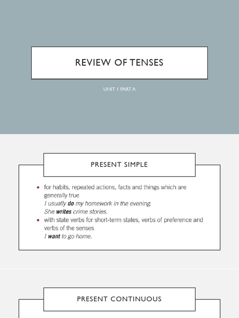 1a Review of Tenses | PDF