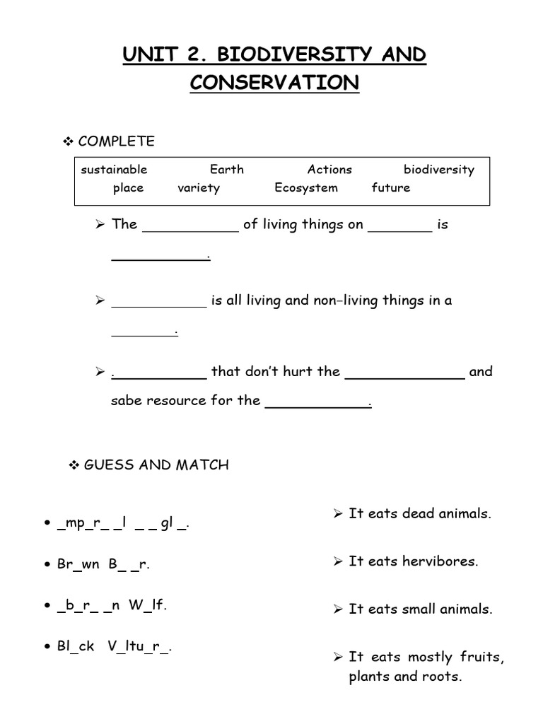 UNIT 2 biodiversity | PDF